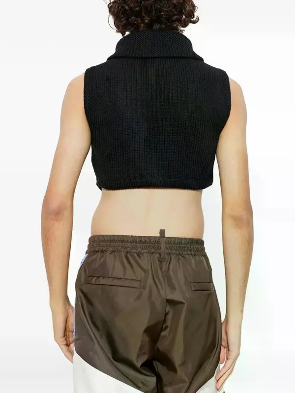 Dsquared2 Turtleneck Cropped Vest - Black