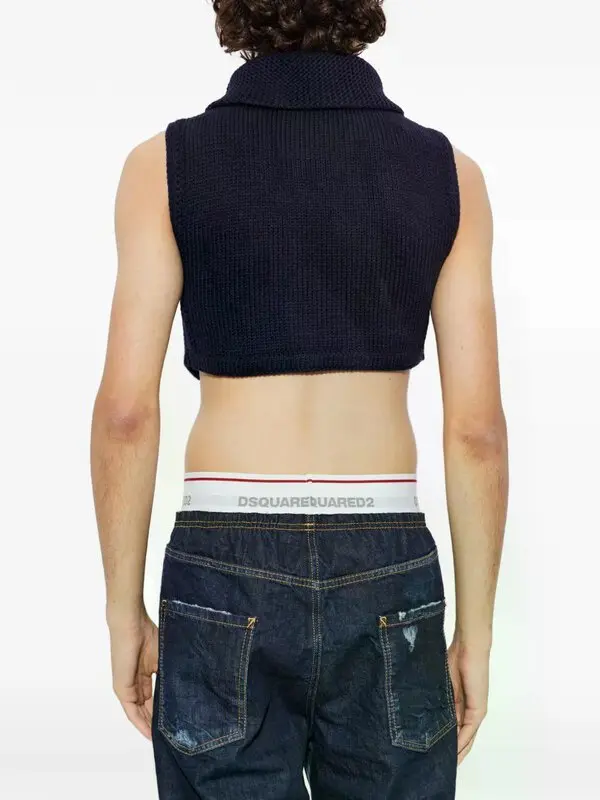 Dsquared2 Cropped Turtleneck Vest - Blue