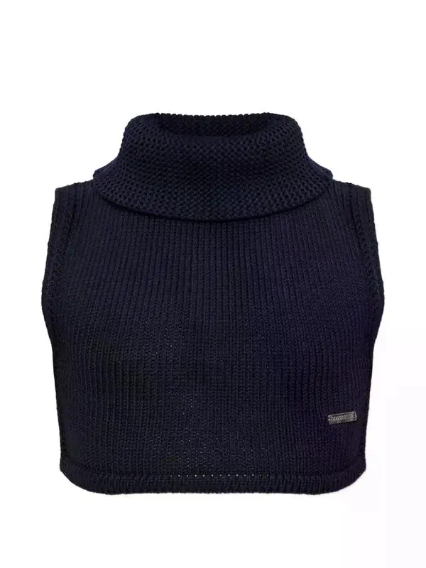Dsquared2 Cropped Turtleneck Vest - Blue