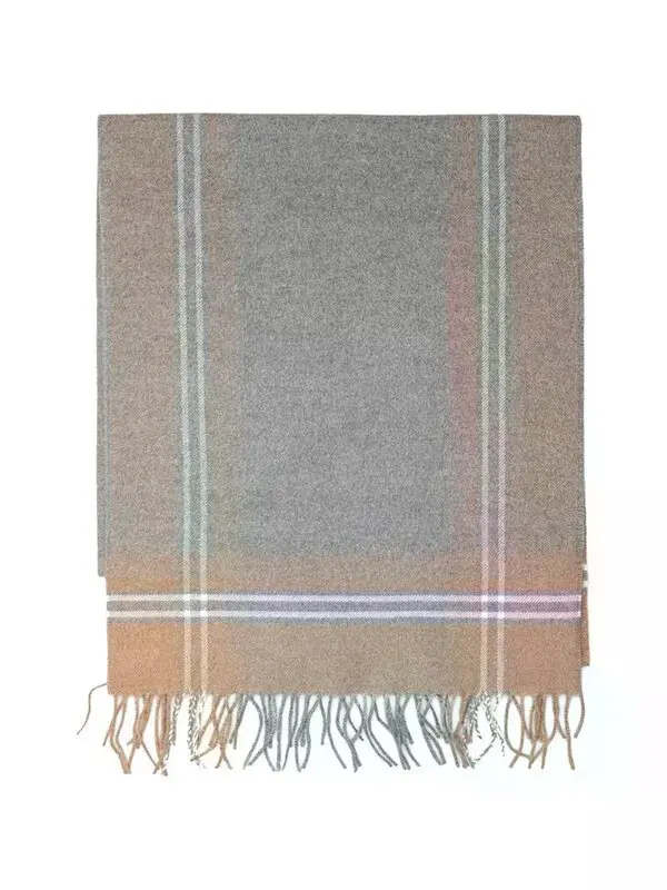 Zegna Plaid Fringed Scarf