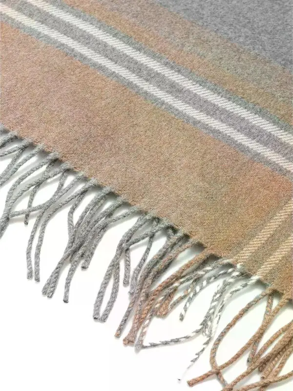 Zegna Plaid Fringed Scarf