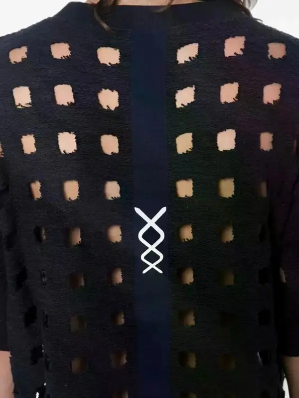 NICOLÒ BERETTA Cut-out Grid-pattern T-shirt