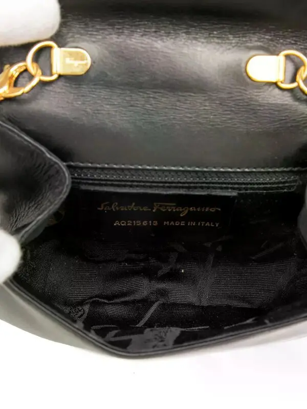 FERRAGAMO 2000-2026 Mini Leather Gancini Convertible Chain Crossbody Bag
