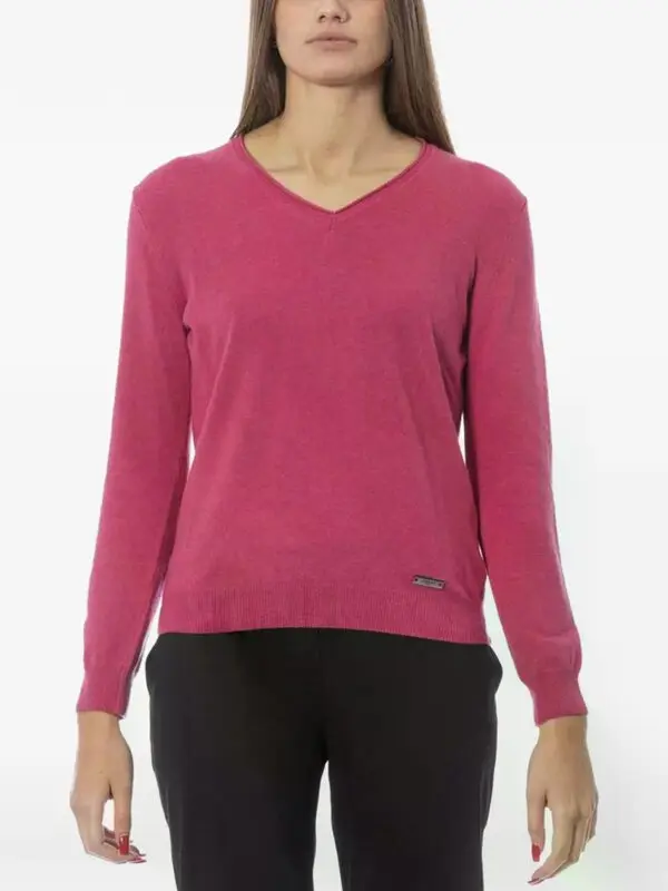 BALDININI Long-sleev V-neck Knitted Sweater