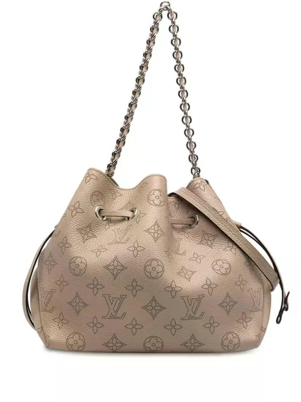 LOUIS VUITTON 2010-2026 Monogram Mahina Bella Bucket Bag - Neutrals