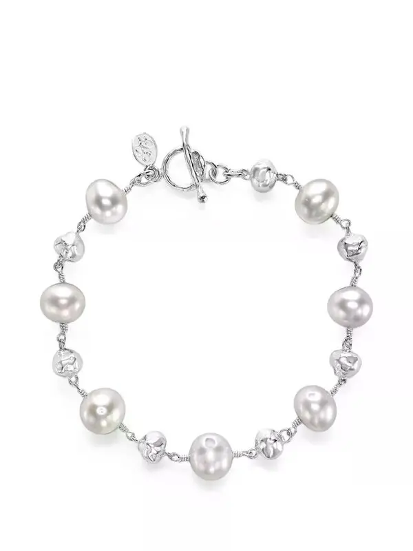 DOWER & HALL Nomad Nugget™ Freshwater Pearl Bracelet - Silver