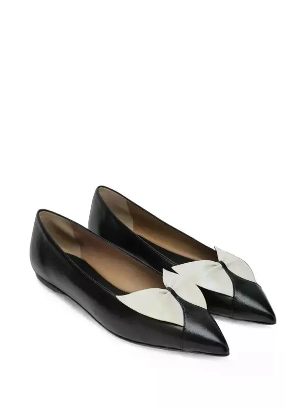 FERRAGAMO Bow-detail Pointed-toe Ballet Flats