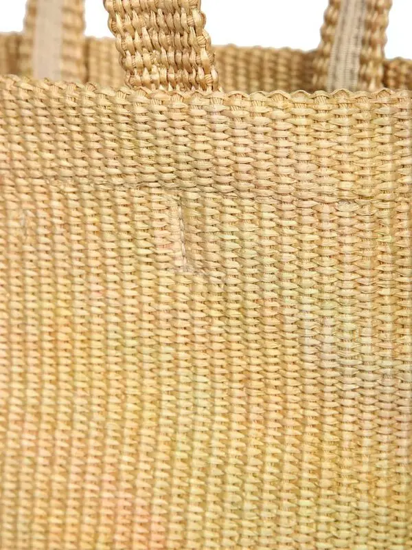 JIMMY CHOO Woven-raffia Logo-embroidered Tote Bag