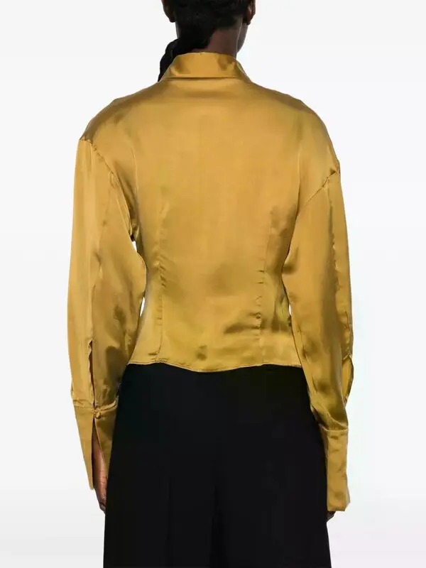 Andamane Draped Long-sleeve Shirt - Yellow