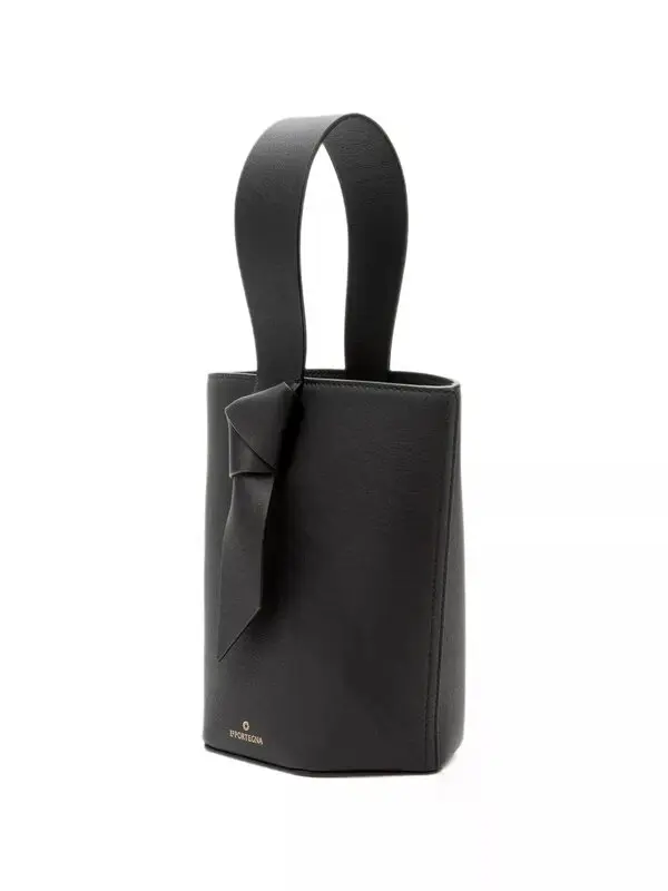 LA PORTEGNA Julieta Knotted Leather Bucket Mini Bag