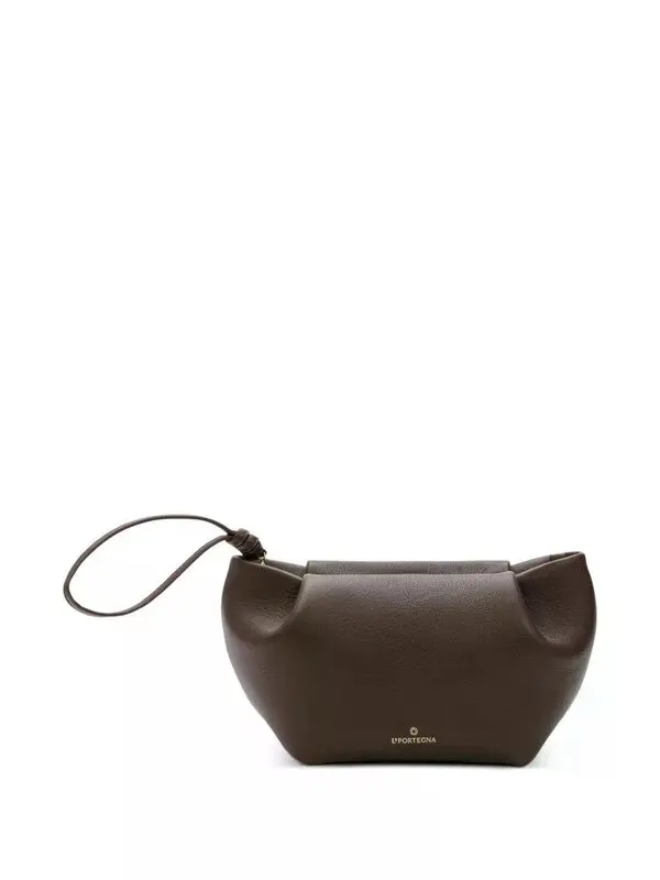 LA PORTEGNA Small Martita Leather Clutch Bag