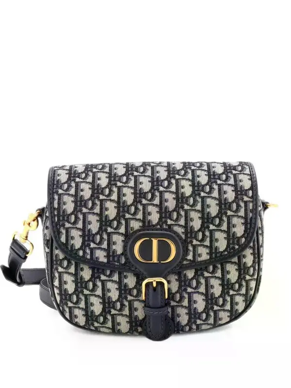 Dior Bobby Flap Bag Oblique Canvas Medium Crossbody Bag - Blue