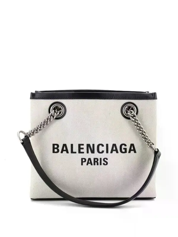 Balenciaga Duty Free Printed Canvas Small Tote Bag - Black