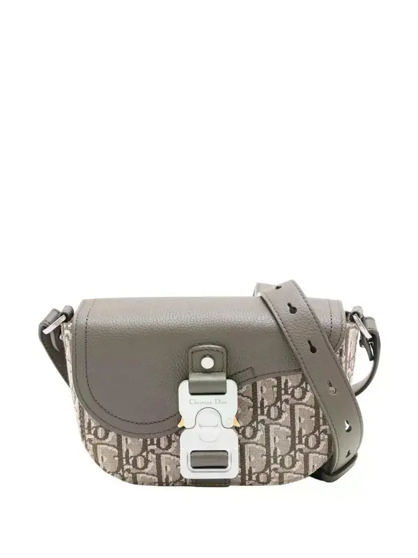 Dior 2010-2026 Mini Oblique Canvas Saddle Buckle Messenger Bag Crossbody Bag - Brown