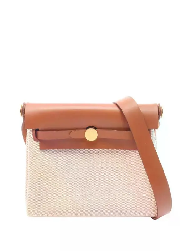 Hermès 2025 Military Toile And Vache Hunter Herbag Zip 20 Crossbody Bag - Neutrals
