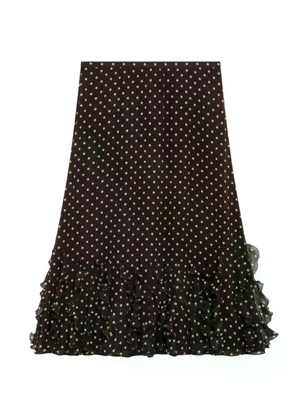 Valentino Garavani Polka-dot Ruffled Skirt