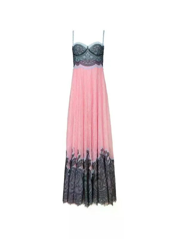 Costarellos Gallie Chantilly Lace Gown - Pink