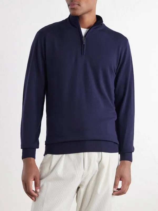 Canali Wool Half-zip Sweater
