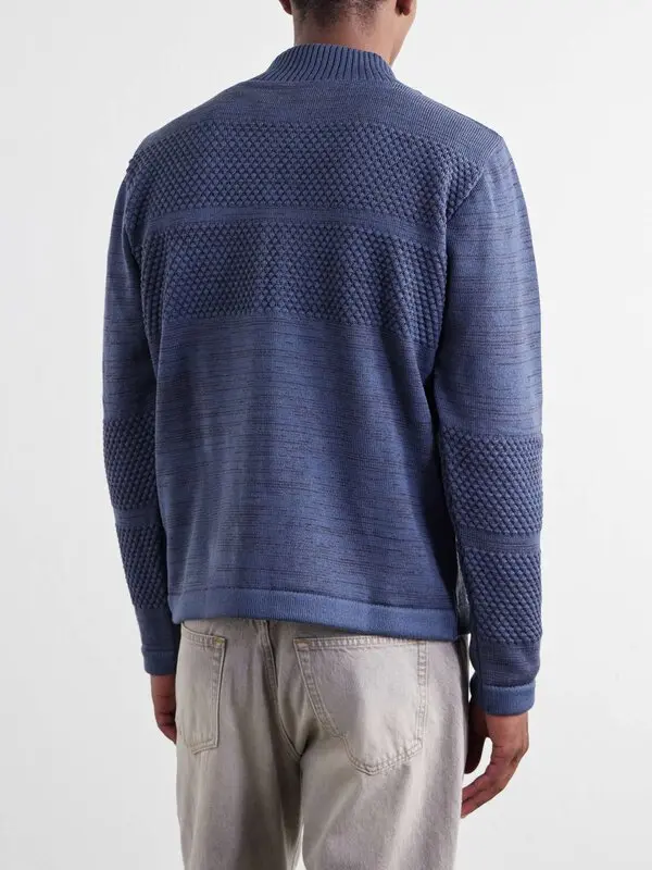 S.N.S. HERNING Fisherman Wool Zip-up Sweater