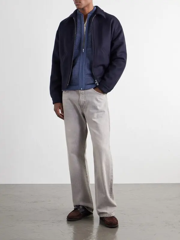 S.N.S. HERNING Fisherman Wool Zip-up Sweater