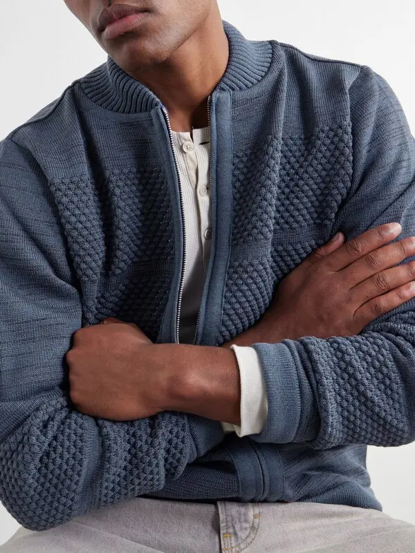 S.N.S. HERNING Fisherman Wool Zip-up Sweater