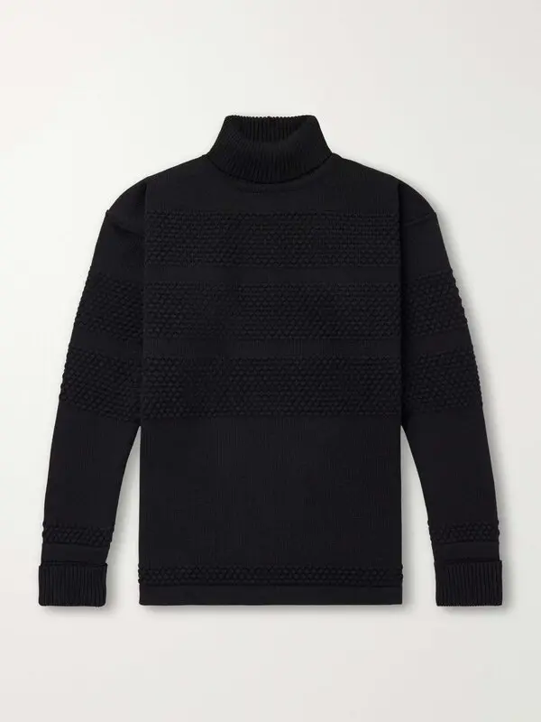 S.N.S. HERNING Textured Virgin Wool Rollneck Sweater