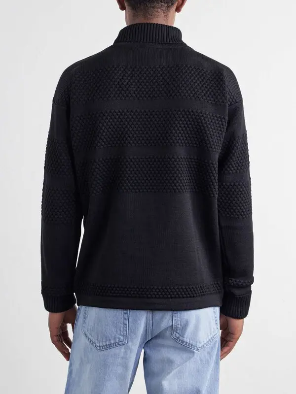 S.N.S. HERNING Textured Virgin Wool Rollneck Sweater