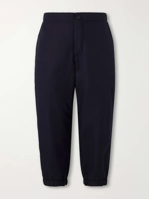 CASEY CASEY Snow Tapered Cotton And Linen-blend Trousers - Navy