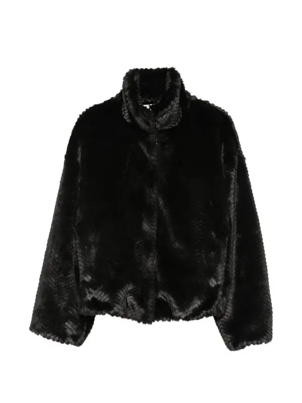 FORTE_FORTE Faux Fur Bomber Jacket