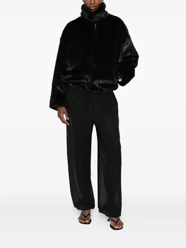 FORTE_FORTE Faux Fur Bomber Jacket
