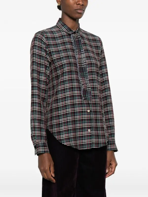 FORTE_FORTE Cotton Blend Tartan Shirt - Blue