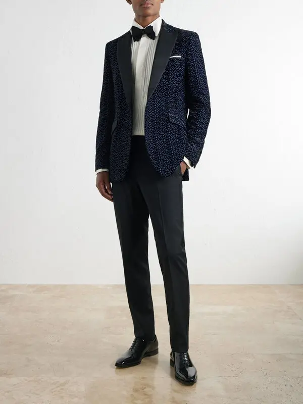 FAVOURBROOK Nene Grosgrain-trimmed Embroidered Velvet Tuxedo Jacket