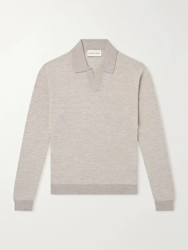 Frescobol Carioca Orlando Merino Wool Polo Shirt - Neutrals