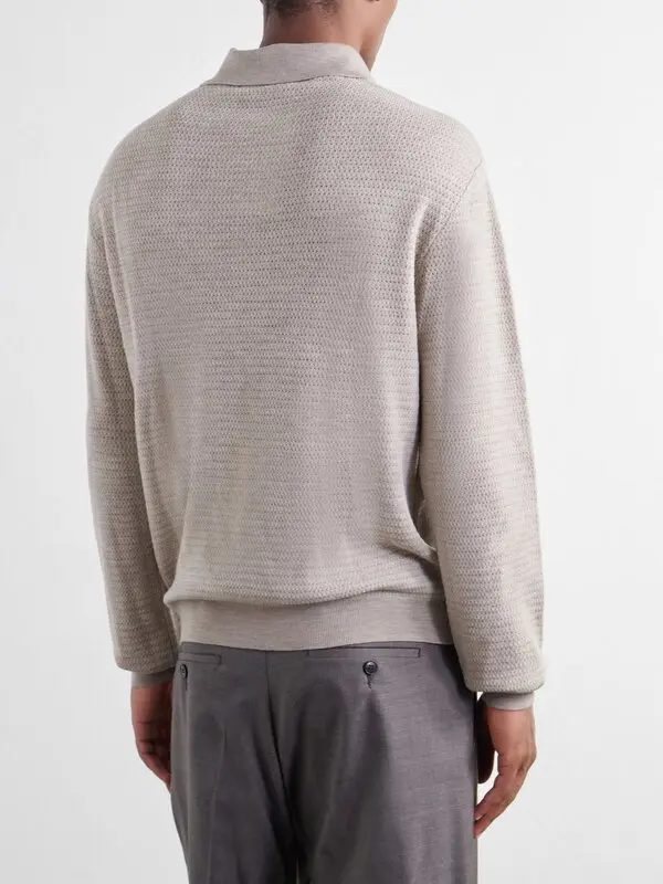 Frescobol Carioca Orlando Merino Wool Polo Shirt - Neutrals