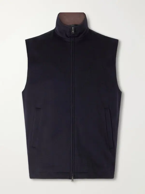Herno Wool And Cashmere-blend Vest - Blue