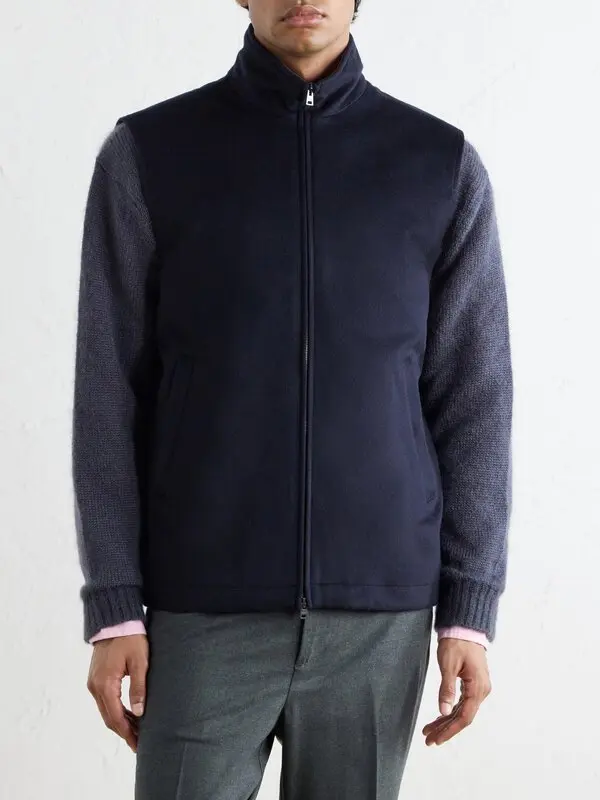 Herno Wool And Cashmere-blend Vest - Blue