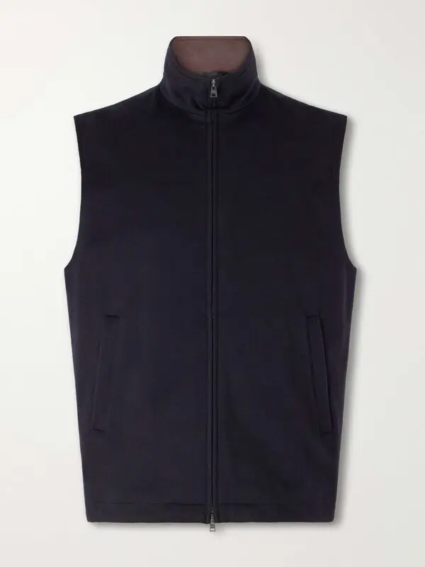 Herno Wool And Cashmere-blend Vest - Navy