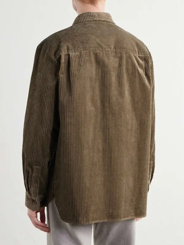 A.p.c. Mateo Logo-embroidered Cotton-corduroy Shirt