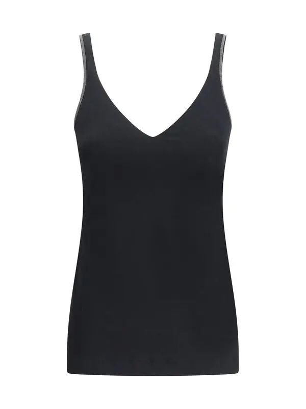 Brunello Cucinelli Top With Embellishments - Black