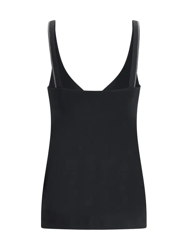 Brunello Cucinelli Top With Embellishments - Black