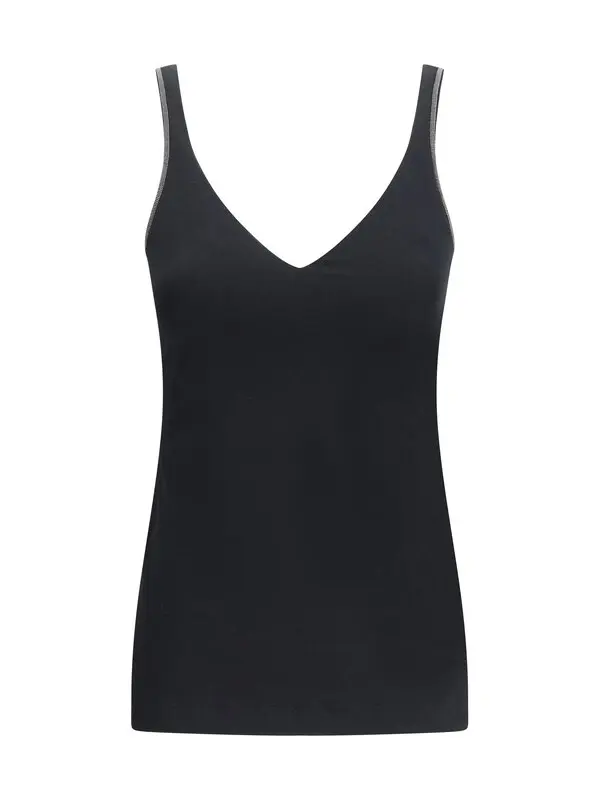Brunello Cucinelli Top With Embellishments - Black