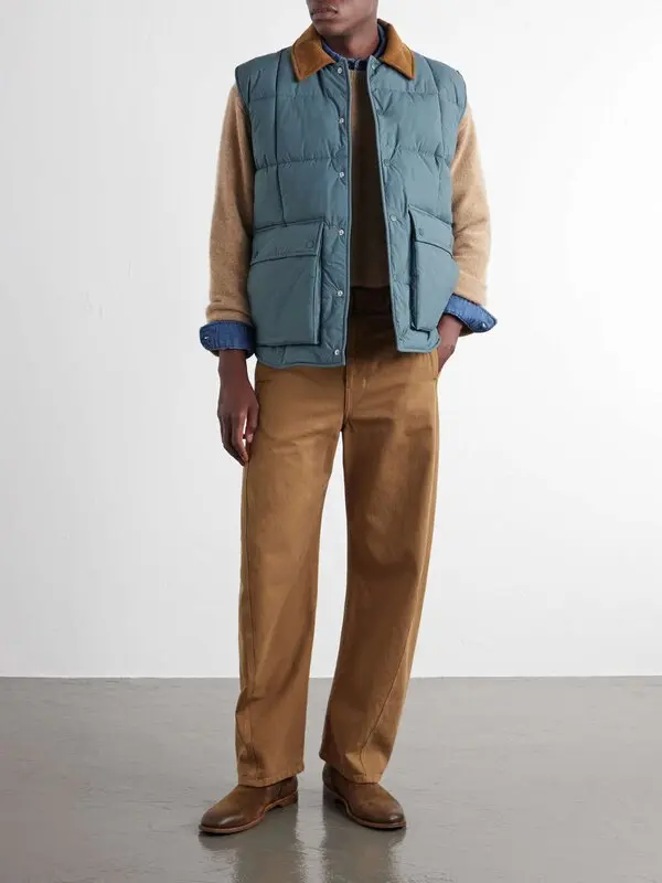 A.p.c. Jimmy Corduroy-trimmed Quilted Shell Vest