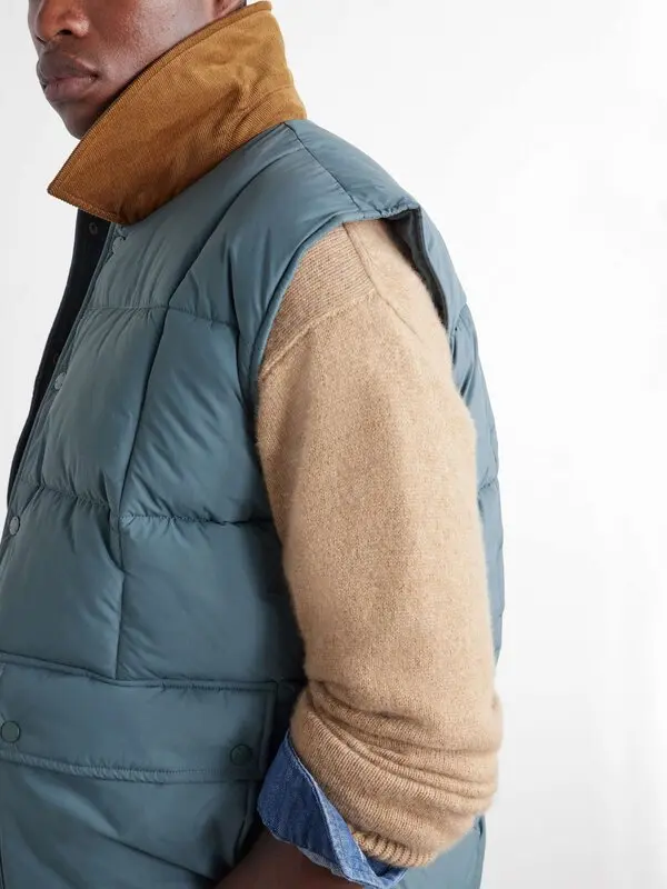 A.p.c. Jimmy Corduroy-trimmed Quilted Shell Vest