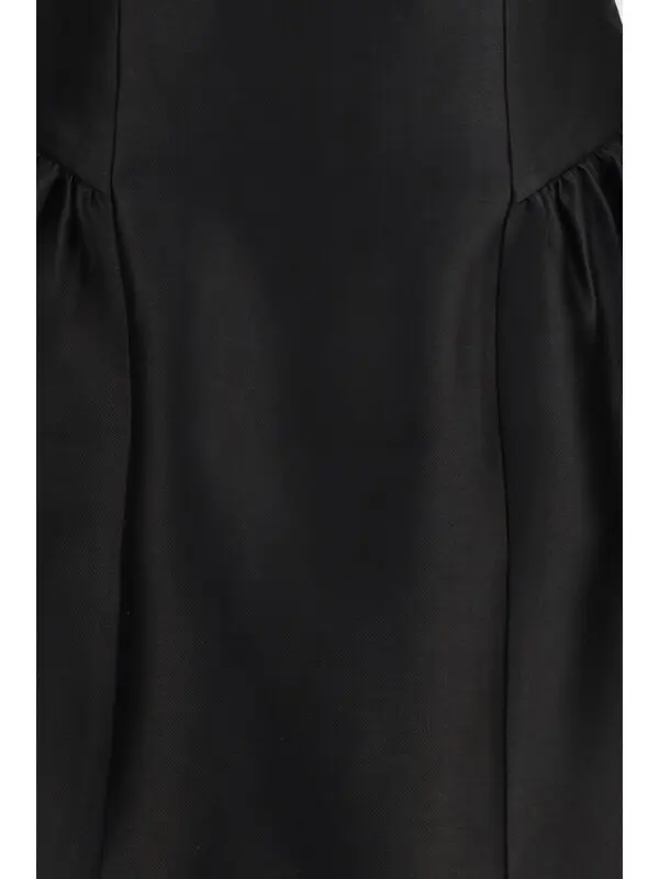 SELF-PORTRAIT Short Taffeta Dress With Collar - Black