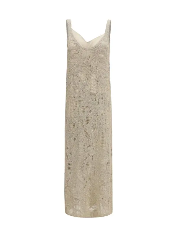 Brunello Cucinelli Dazzling Water Lillies Dress - Cream