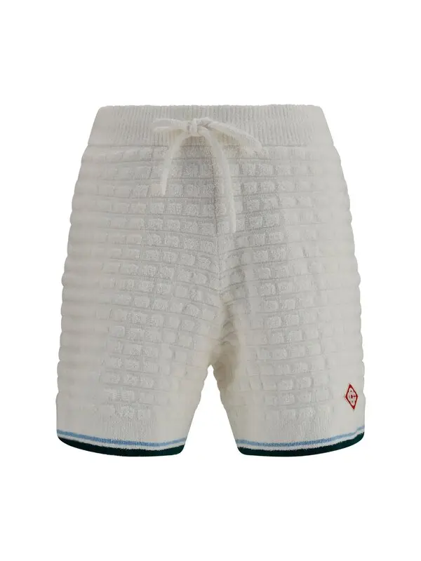 Casablanca Bouclé Tennis Shorts - White