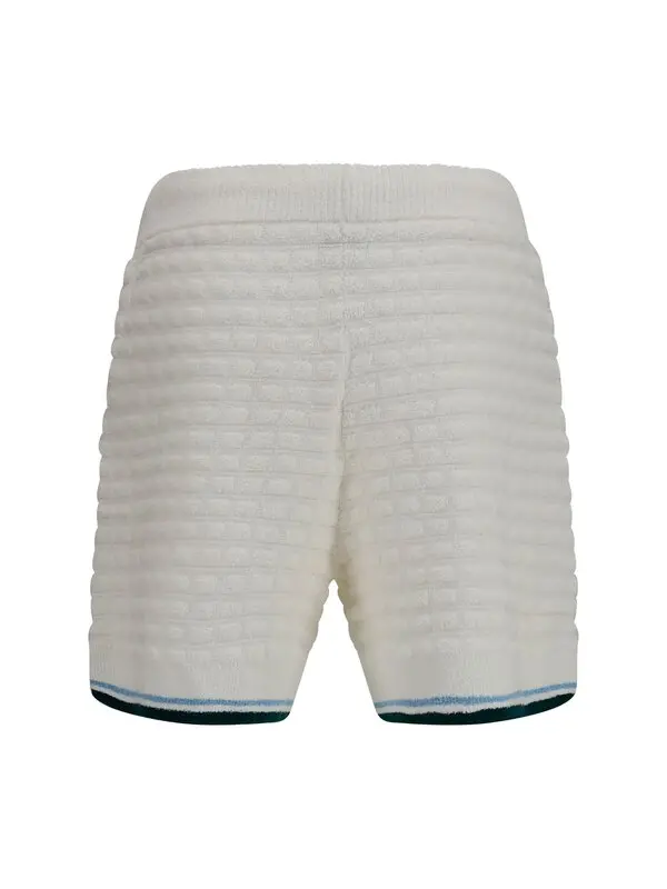 Casablanca Bouclé Tennis Shorts - White