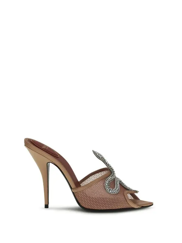 Valentino Garavani Coeur Vipère Sandals With Mesh - Pink