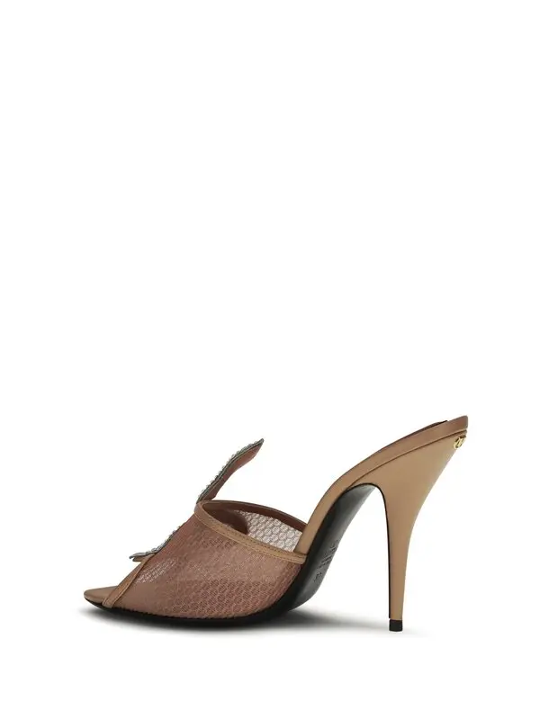 Valentino Garavani Coeur Vipère Sandals With Mesh