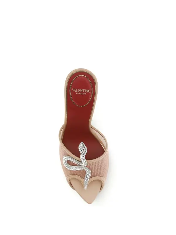 Valentino Garavani Coeur Vipère Sandals With Mesh